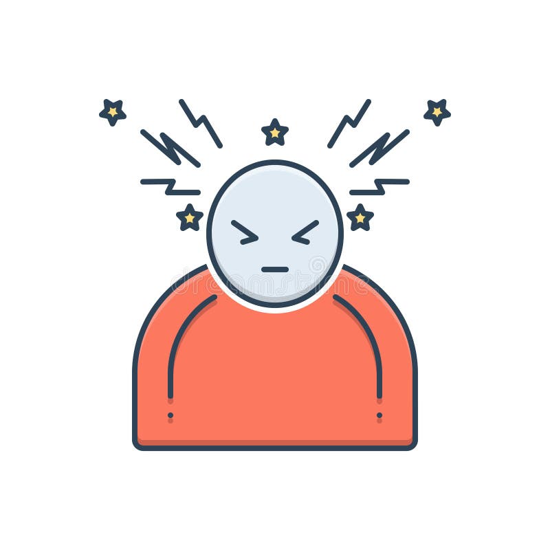 Color Illustration Icon for Headache, Migraine and Sick Stock ...