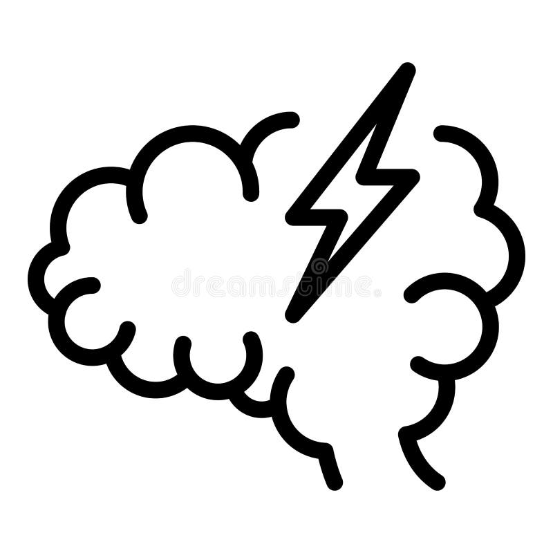 Headache Icon Outline Vector. Brain Pain Stock Vector - Illustration of ...