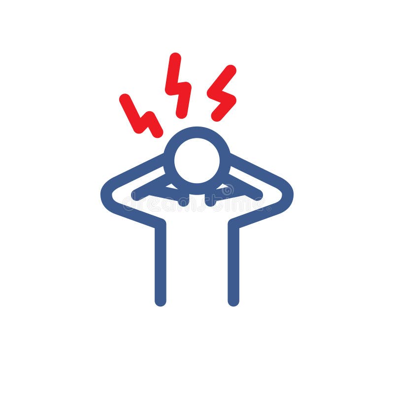 Headache Line Icon, Vector Color Flat Illustration Stock Illustration ... Headache Line Icon, Vector Color Flat Illustration Stock Illustration ...