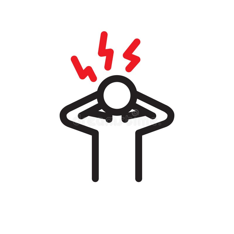 Headache Line Icon Set. Included the Icons As Tension Headaches ...