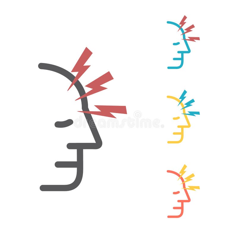 Headache Icons. Symptoms. Vector Signs for Web. Stock Vector ...
