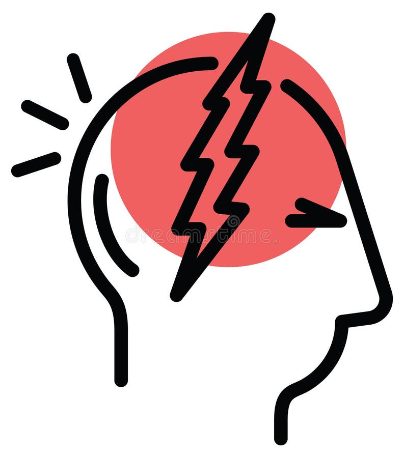 Headache - Migraine Icon stock illustration. Illustration of headache ...