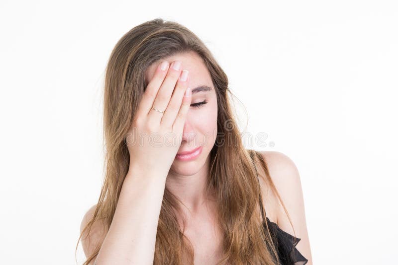 Headache. Woman Having Headache. Sick. Flu Stock Photo - Image of ...