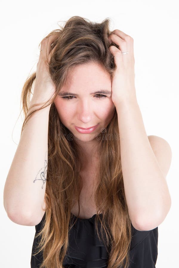 Headache. Woman Having Headache. Sick. Flu Stock Image - Image of ...