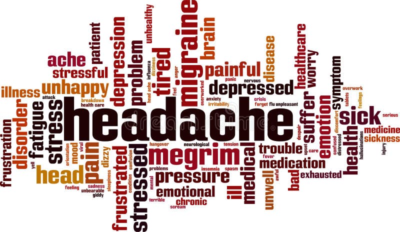 Headache word cloud stock vector. Illustration of medical - 182192610