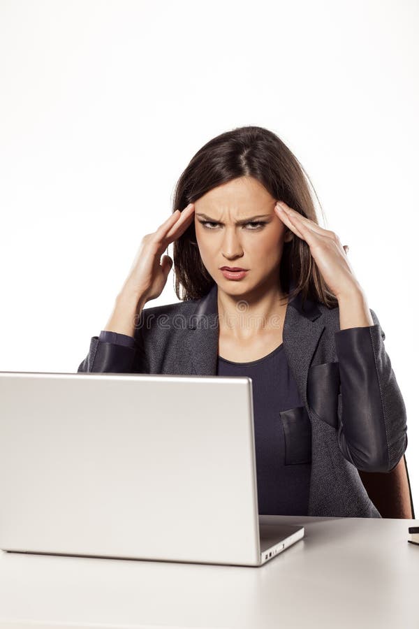 Headache at work stock image. Image of massage, business - 65570895