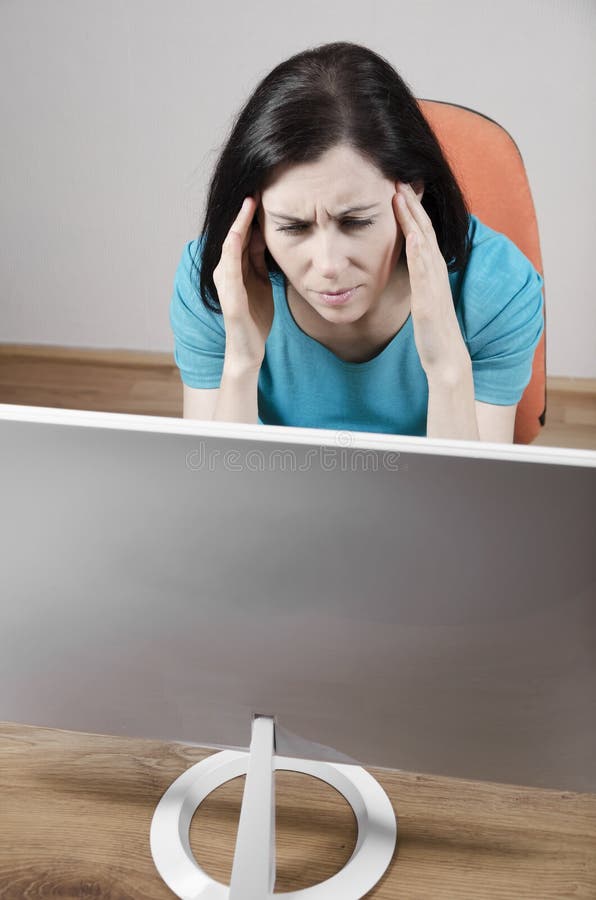 Headache stock image. Image of computer, adult, call - 37940181