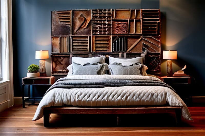Headboard Design a Statement Headboard Using Upholstered Fabric Stock ...
