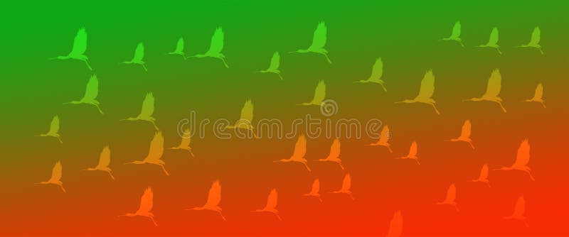 Header Background Birds Eurasian Spoonbills on Green Orange Background ...