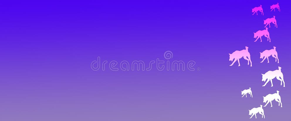 Header Background Pet Dogs Pattern on Blue Gradient Background Stock ...