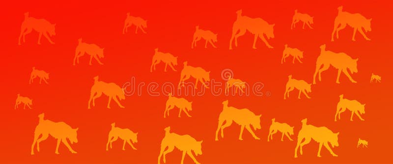 Header Background Pet Dogs Pattern On Orange Gradient Background Stock ...