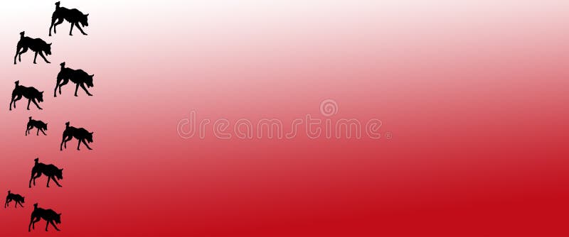 Header Background Pet Dogs Pattern on Red Gradient Background Stock ...