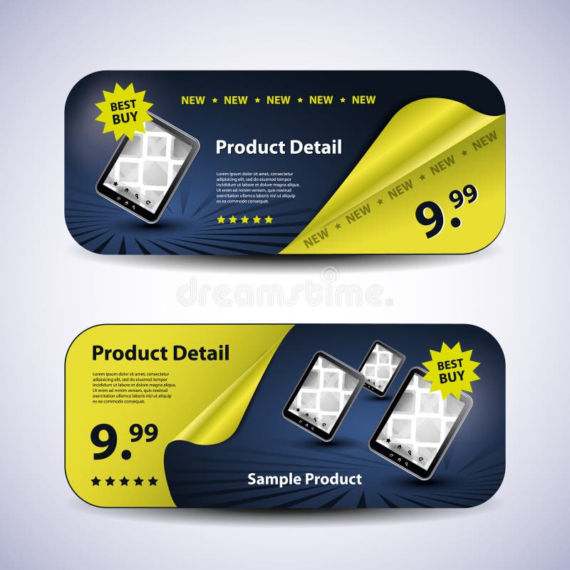 Header or Banner Design Set Stock Vector - Illustration of concept ...