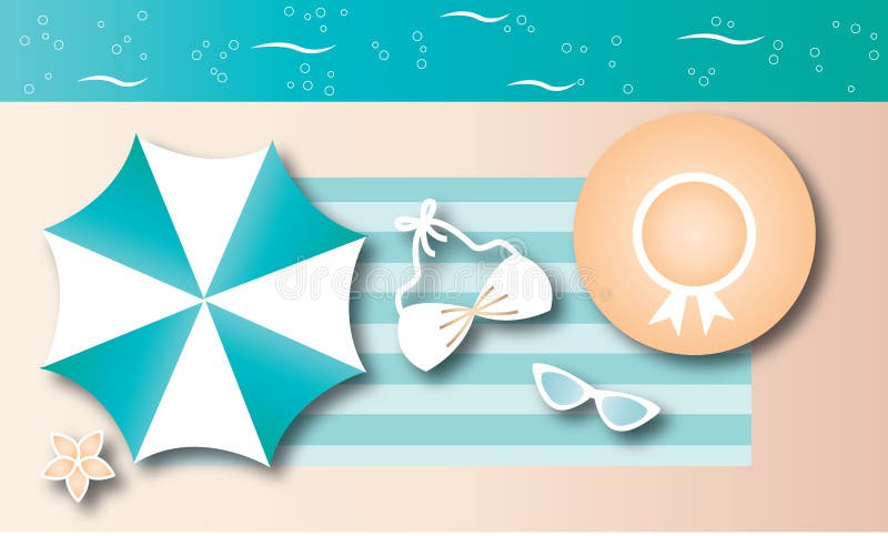 Summer Vacation Beach Header or Banner Stock Vector - Illustration of ...