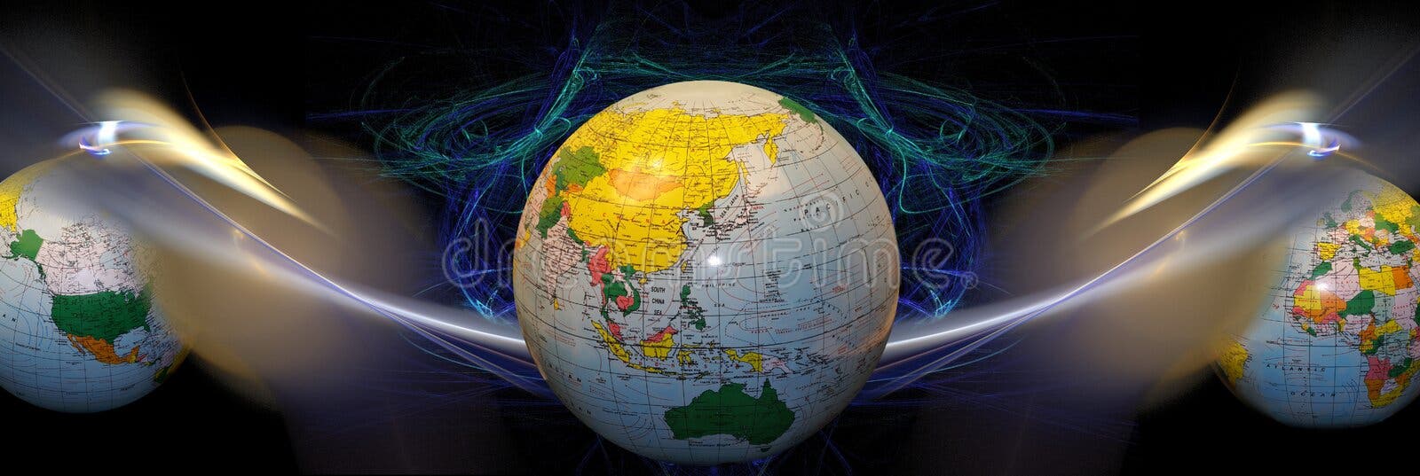 Banner Worldwide E-commerce Stock Illustration - Illustration of ...