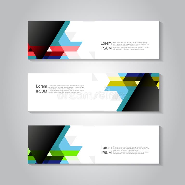 Header and Banner Template with Color Triangle Background. Geometry ...