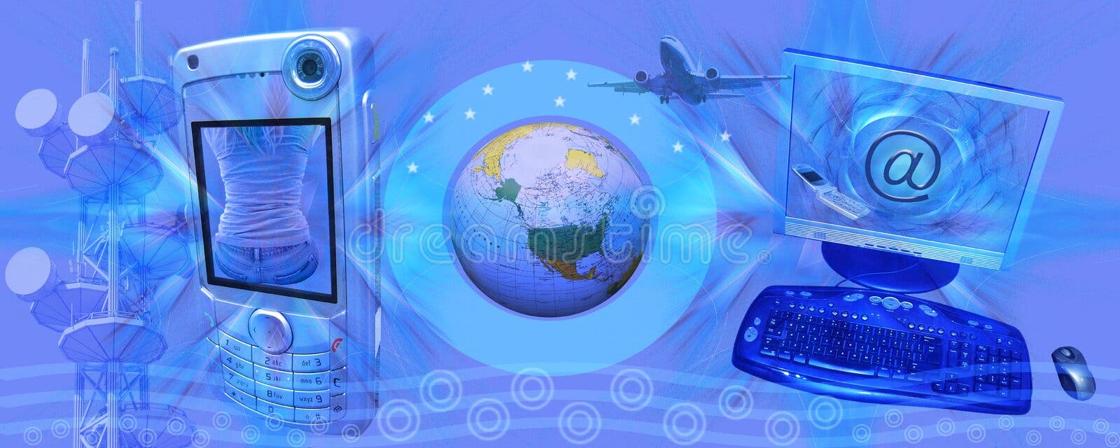 Header: Business and Exploring the Internet. Stock Image - Image of ...