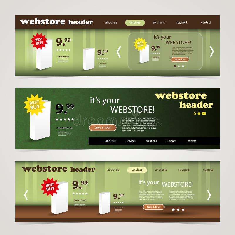 Header Design Set stock vector. Illustration of line - 20882059