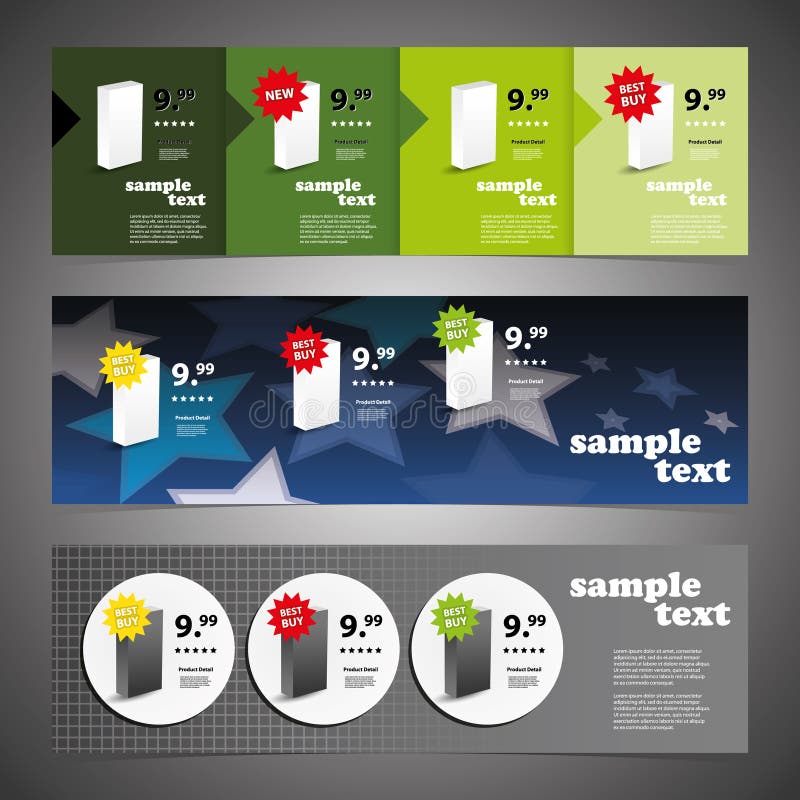 Header Design Set stock vector. Illustration of buying - 28986433