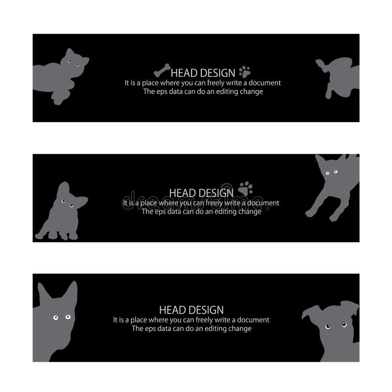 Header of the dog, stock vector. Illustration of lovely - 142908264