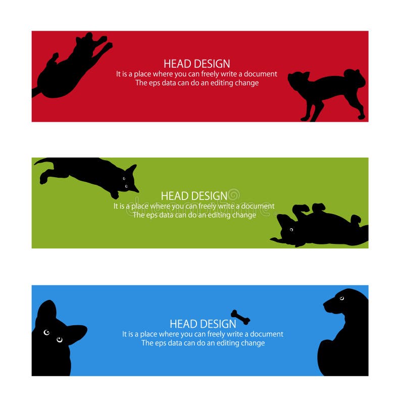 Header of the dog, stock vector. Illustration of lovely - 142908264