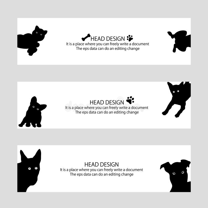Header of the dog, stock vector. Illustration of design - 142908285