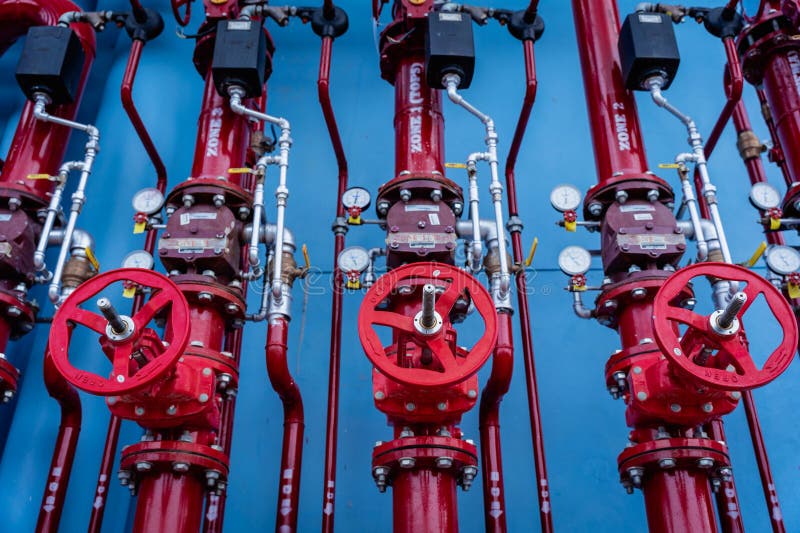 Header Pipes Valve Zone and Fire Alarm Control System at Industrial ...