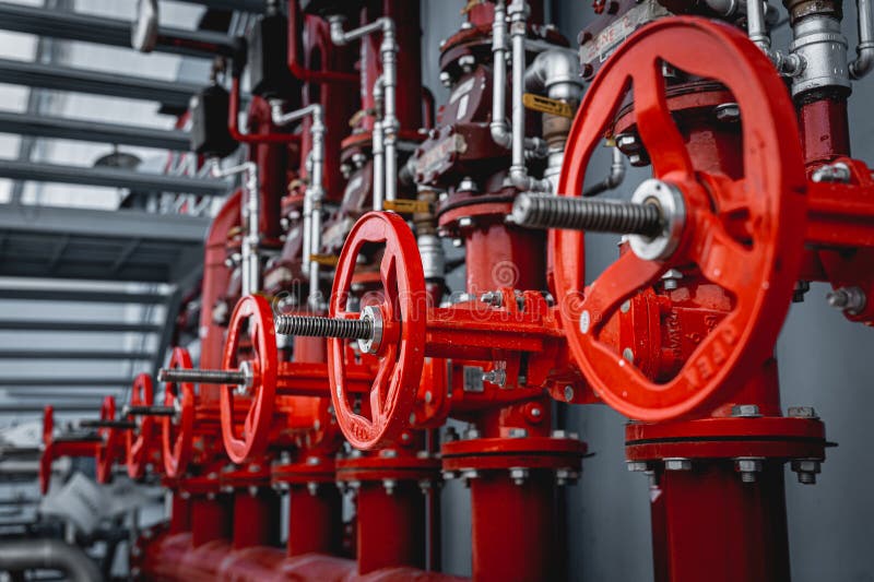 Header Pipes Valve Zone and Fire Alarm Control System at Industrial ...