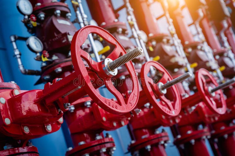 Header Pipes Valve Zone and Fire Alarm Control System at Industrial ...