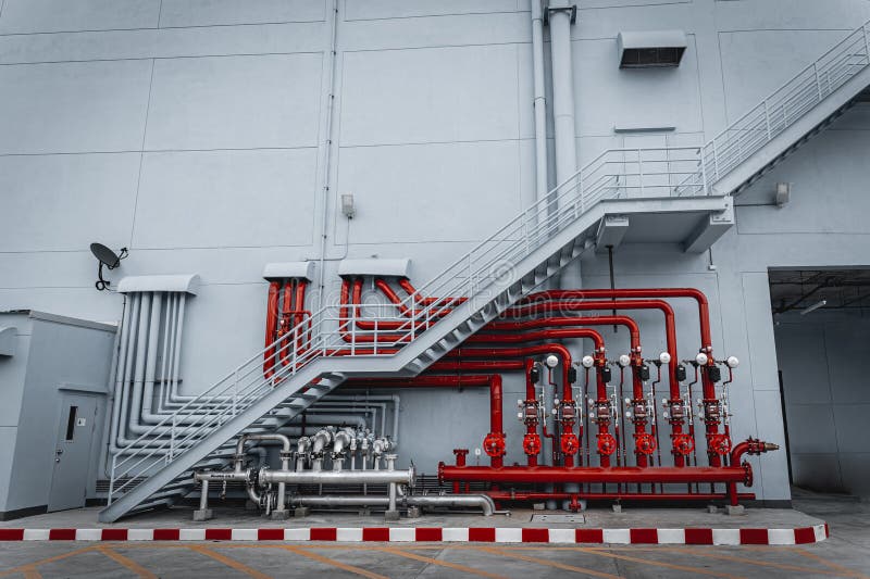 Header Pipes Valve Zone and Fire Alarm Control System at Industrial ...