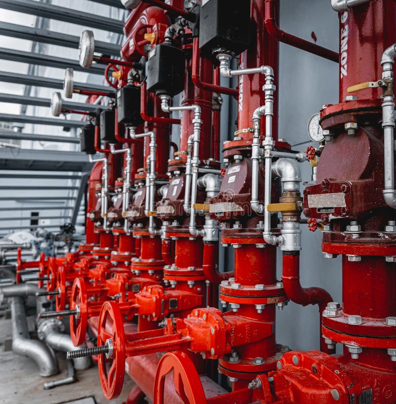 Header Pipes Valve Zone and Fire Alarm Control System at Industrial ...