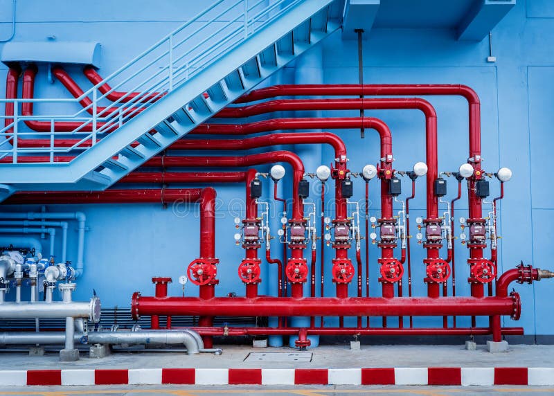 Header Pipes Valve Zone and Fire Alarm Control System at Industrial ...