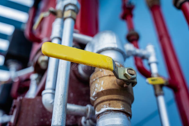 Header Pipes Valve Zone and Fire Alarm Control System at Industrial ...