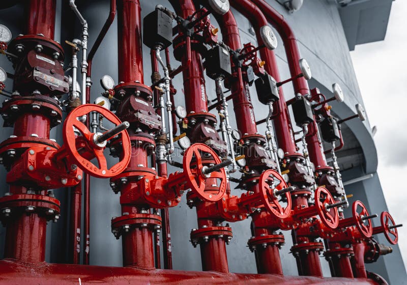 Header Pipes Valve Zone and Fire Alarm Control System at Industrial ...