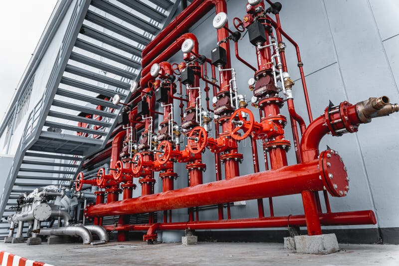 Header Pipes Valve Zone and Fire Alarm Control System at Industrial ...