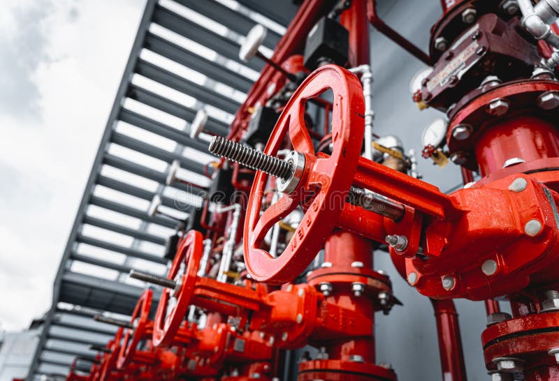 Header Pipes Valve Zone and Fire Alarm Control System at Industrial ...