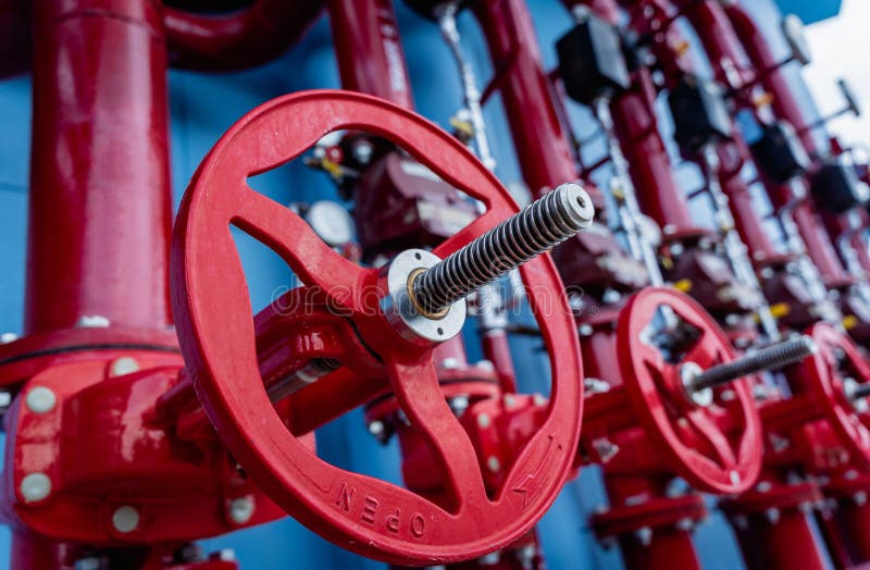 Header Pipes Valve Zone and Fire Alarm Control System at Industrial ...