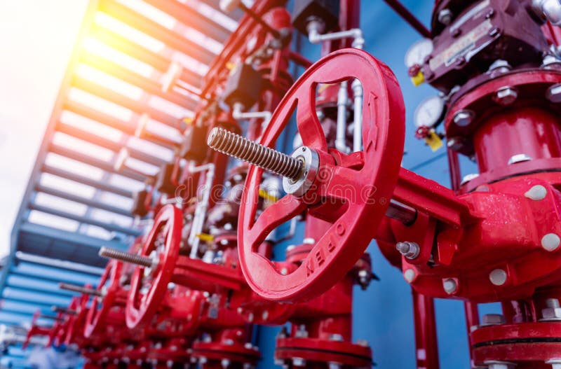 Header Pipes Valve Zone and Fire Alarm Control System at Industrial ...