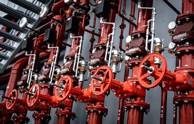 Header Pipes Valve Zone and Fire Alarm Control System at Industrial ...