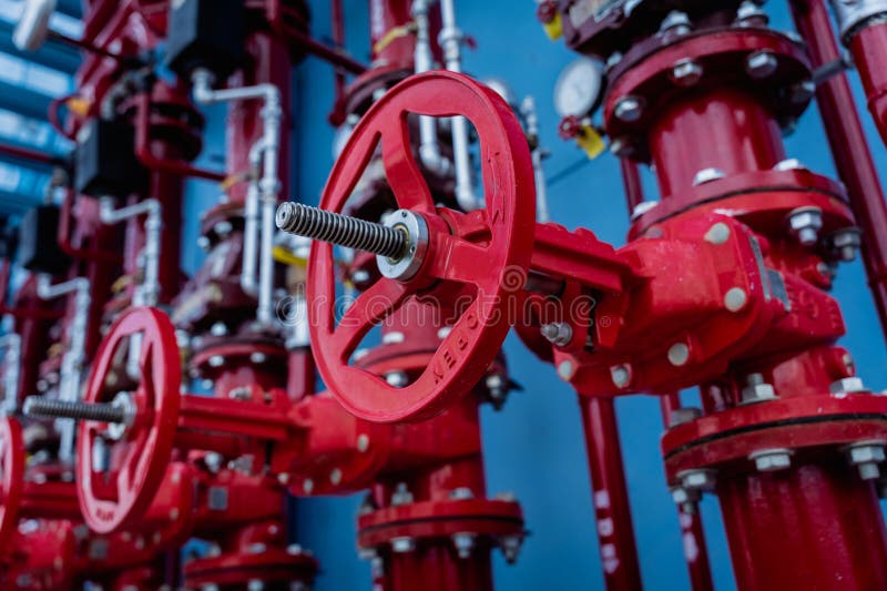 Header Pipes Valve Zone and Fire Alarm Control System at Industrial ...