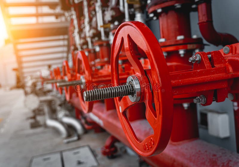 Header Pipes Valve Zone and Fire Alarm Control System at Industrial ...