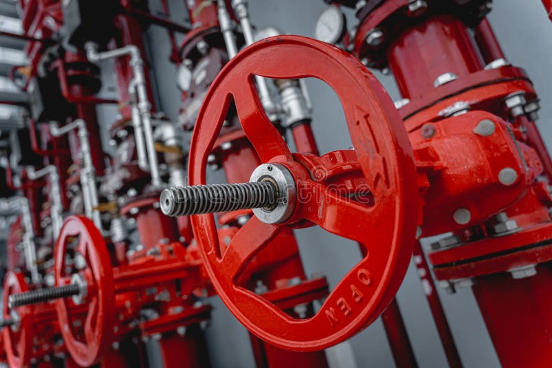 Header Pipes Valve Zone and Fire Alarm Control System at Industrial ...