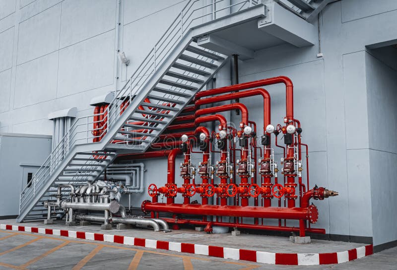 Header Pipes Valve Zone and Fire Alarm Control System at Industrial ...