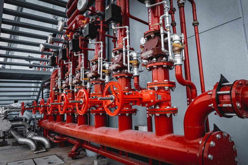 Header Pipes Valve Zone and Fire Alarm Control System at Industrial ...