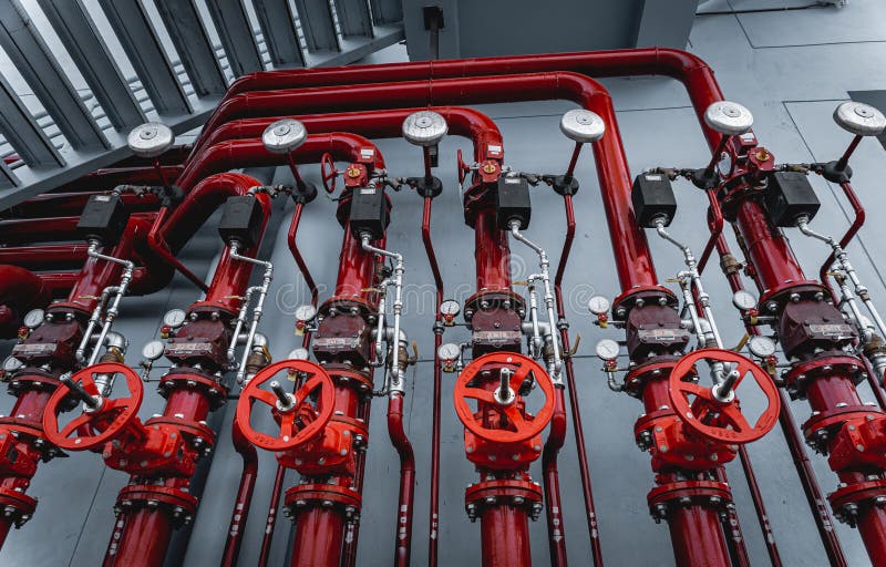 Header Pipes Valve Zone and Fire Alarm Control System at Industrial ...