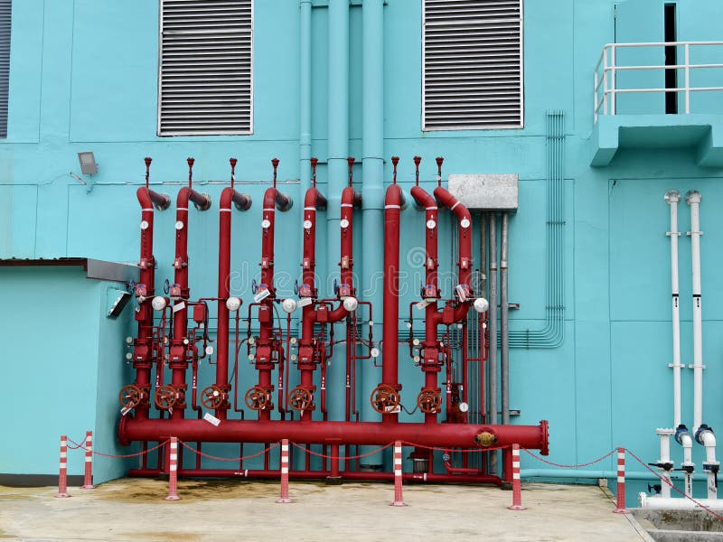 Header Pipes Valve Zone and Fire Alarm Control System at Industrial ...