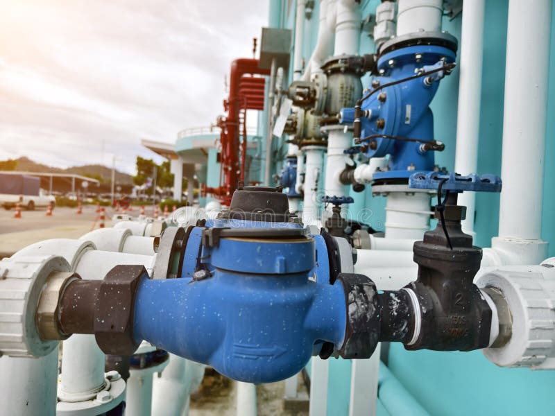 Header Pipes Valve Zone and Fire Alarm Control System at Industrial ...