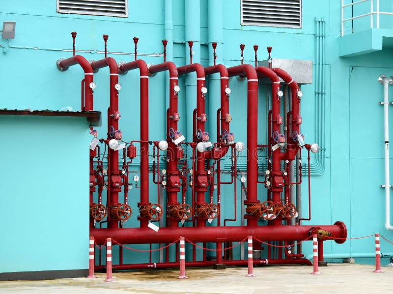 Header Pipes Valve Zone and Fire Alarm Control System at Industrial ...