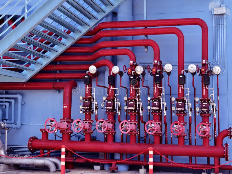 Header Pipes Valve Zone and Fire Alarm Control System at Industrial ...