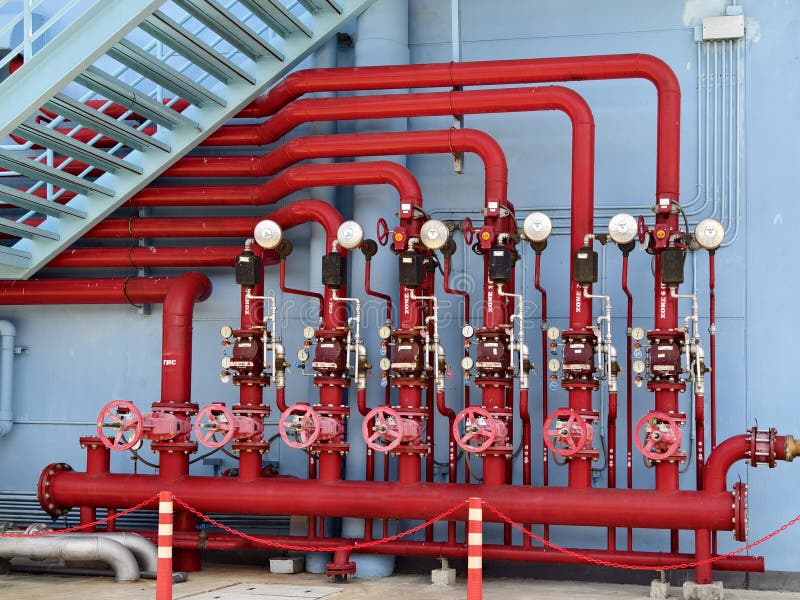 Header Pipes Valve Zone and Fire Alarm Control System at Industrial ...